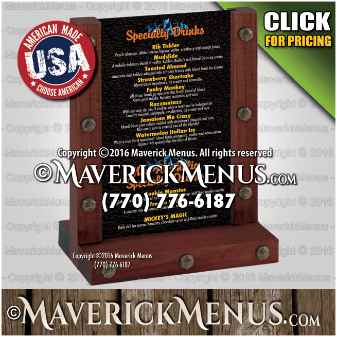 Custom Wooden Table Tents - Made in the USA